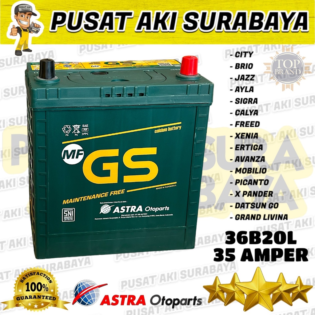 Jual ORIGINAL GS ASTRA MF NS40ZL 36B20L 35 AMPER UNTUK MOBIL CITY JAZZ ...