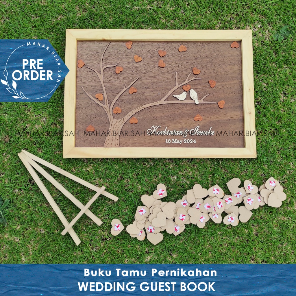 Jual PO Wedding Guest Book 66 x 46 cm / Buku Tamu Pernikahan / Frame ...