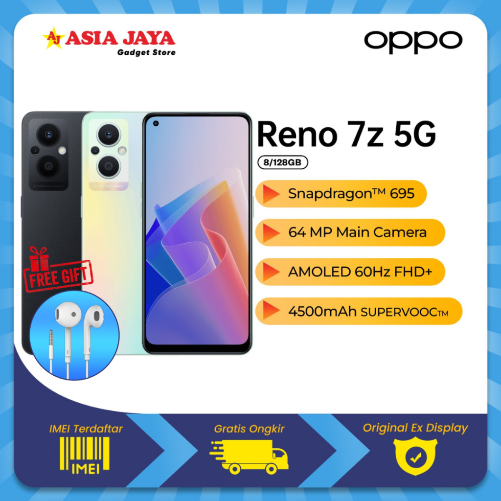 Jual OPPO RENO 7z 5G 8/128GB Fullset Original | Shopee Indonesia