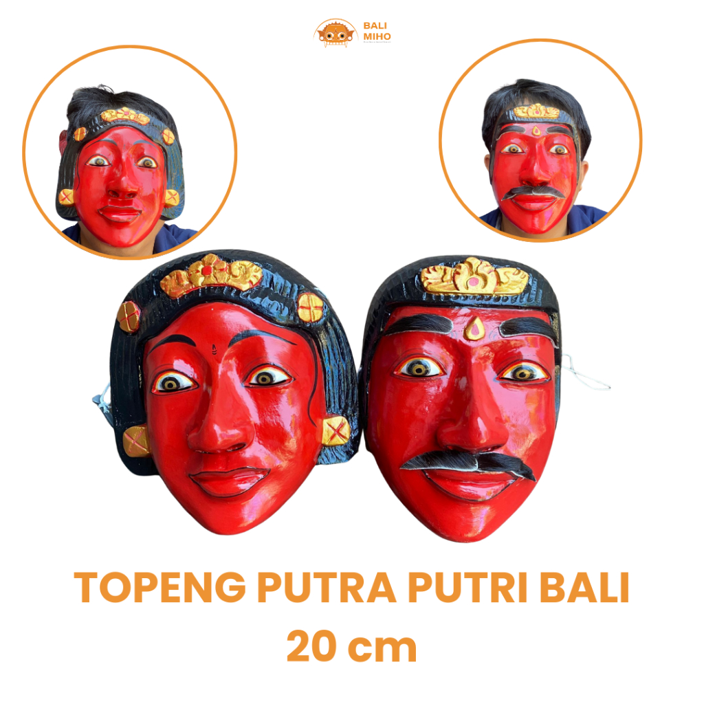 Jual Topeng Putra Putri Dalem - Topeng Cowo Cewe Bali - Topeng Pria ...