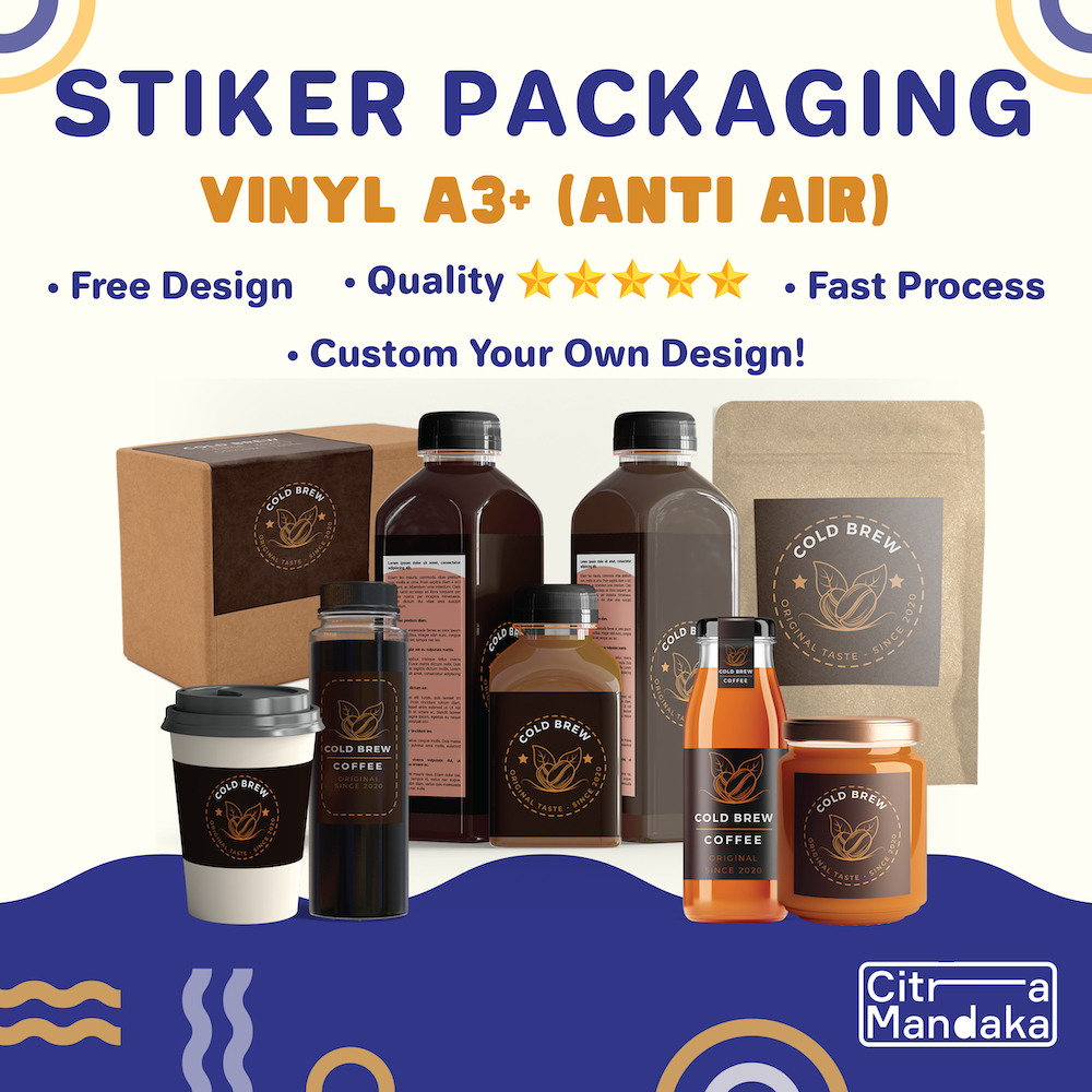 Jual Cetak Stiker Custom Vinyl A3+ Label Kemasan Makanan Print Sticker ...