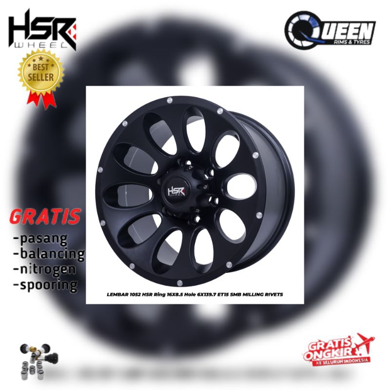 Jual VELG RACING SEMI OFFROAD R16 PCD 6x139,7 HSR LEMBAR untuk mobil Pajero, Fortuner, hilux, H1 ...