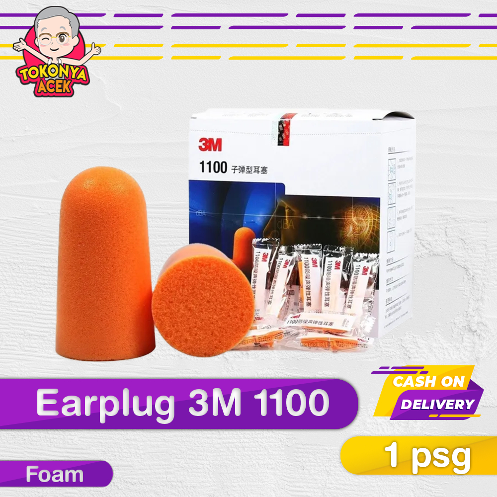 Jual 3M Foam Earplugs 1100 Orange Tanpa Tali - Penutup Telinga Memory Foam Lembut Anti Noise ...