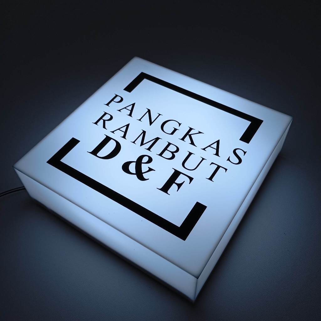 Jual Neon Box Akrilik Persegi Lampu LED Stiker Papan Nama Usaha Toko ...