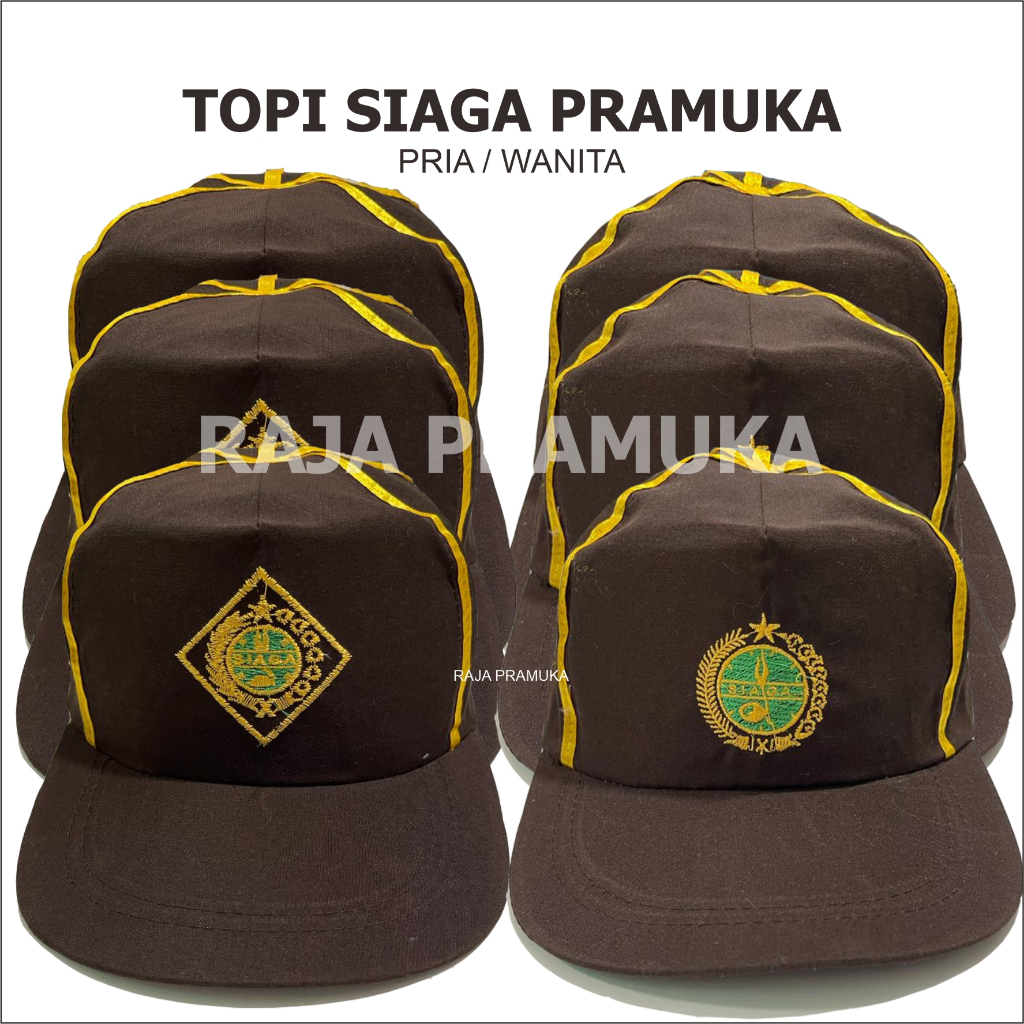 Jual Topi Pramuka Siaga Putri Putra Bordir Lis Kuning | Shopee Indonesia