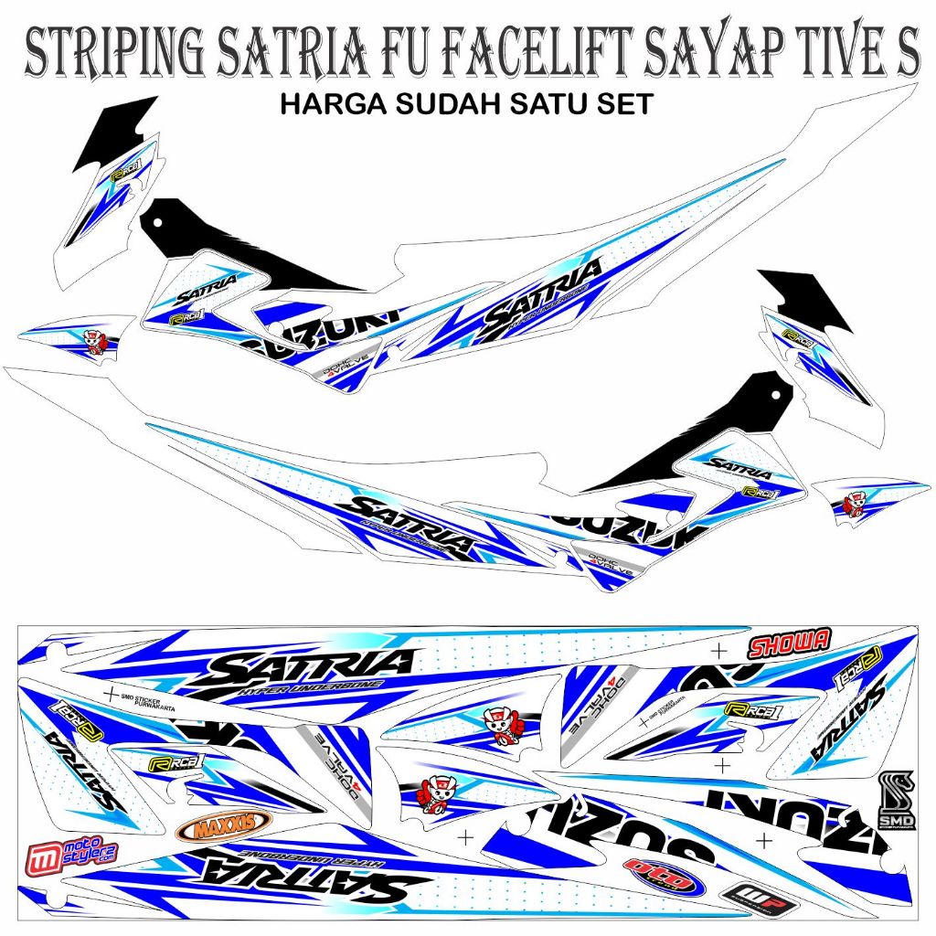 Jual STRIPING VARIASI 1 STICKER SATRIA FU FACELIFT SAYAP TIPE ES MOTIF ...