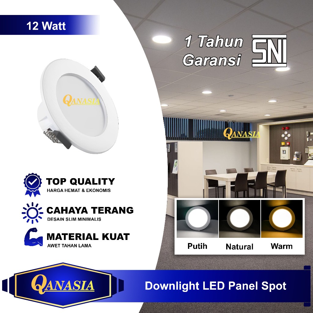 Jual Lampu Downlight LED Inbow Downlight Panel LED Inbow Bulat 12 Watt 12W | Shopee Indonesia