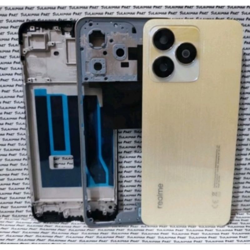 Jual kesing housing casing full set realme c53 frame + Bezel + backdoor ...