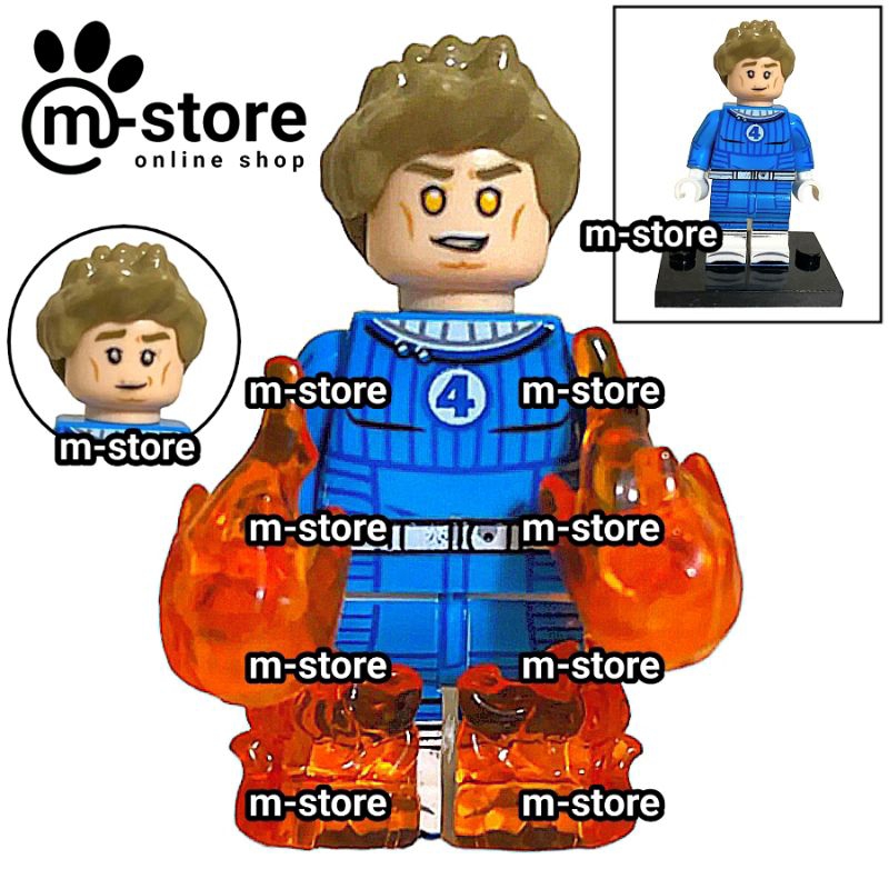 Jual brick the fantastic four johnny storm the human torch mini toy ...