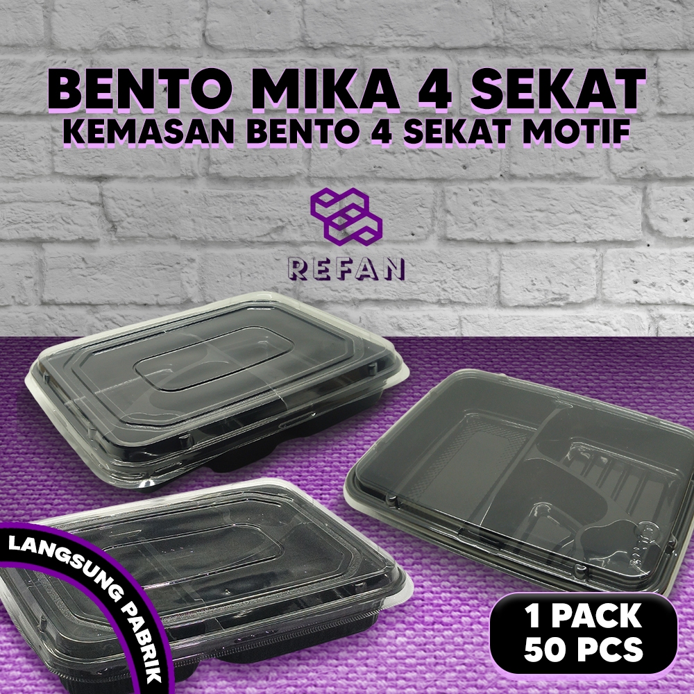 Jual Bento Mika 4 Sekat / Lunch Box Bento / Bento Tray / Mika Bento ...