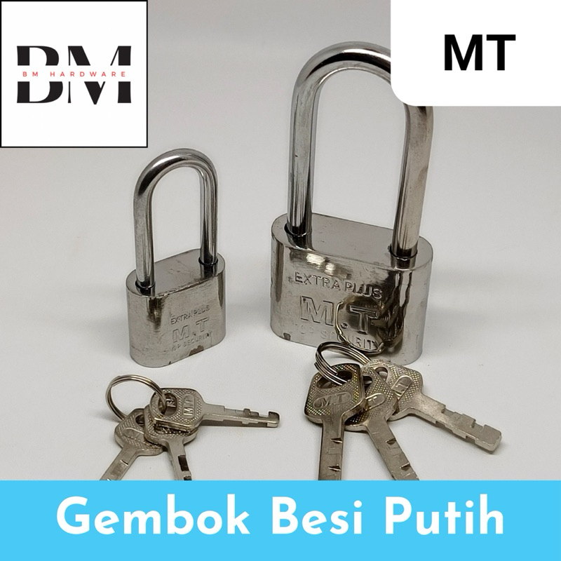 Jual Gembok Besi Putih MT Leher Panjang 30mm 50mm | Shopee Indonesia