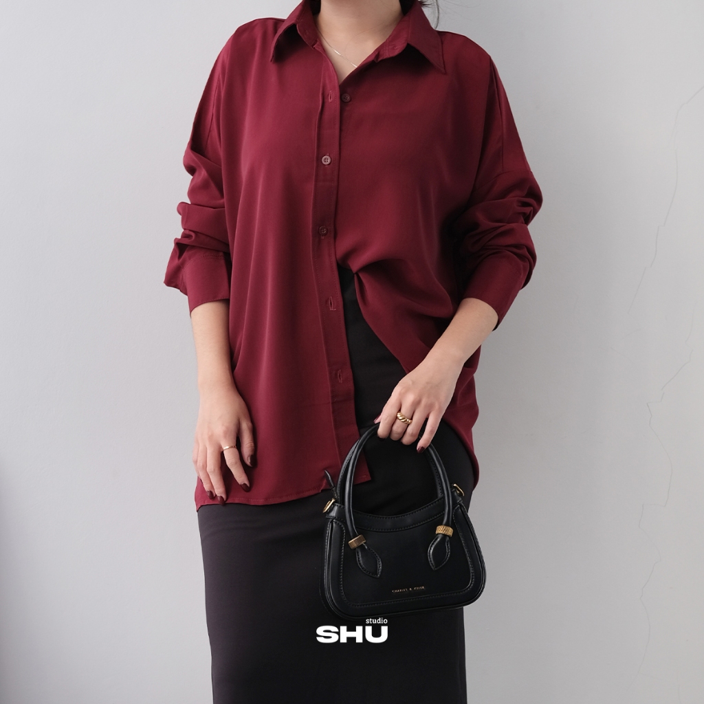 Jual The Timeless [Shu Studio] Kemeja Wanita Lengan Panjang Polyester Casual/Kerja - Oversized ...