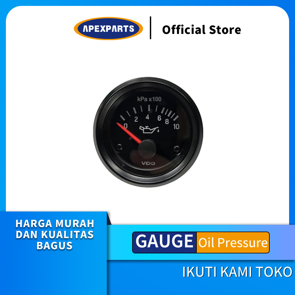 Jual VDO Oil Pressure Gauge 12V or 24V Range 0-10KBa PN 350 040 017C | Shopee Indonesia