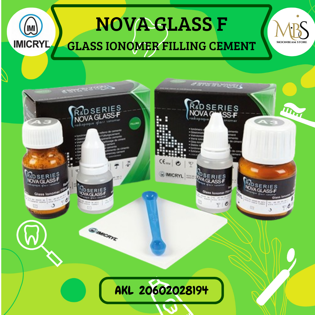 Jual Dental Glass Ionomer Warna A3 Gic Filling Cement Tambalan Gigi Powder Liquid Imicryl Nova