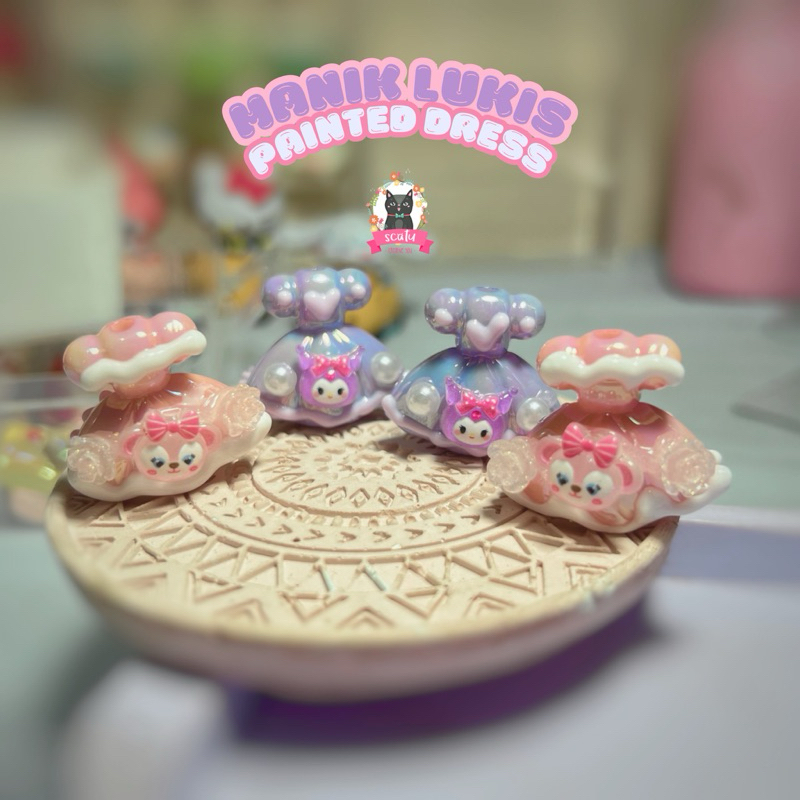 Jual Manik / Mote Luxury Hand Painted Beads / Manik Lukis Dress / Gaun ...