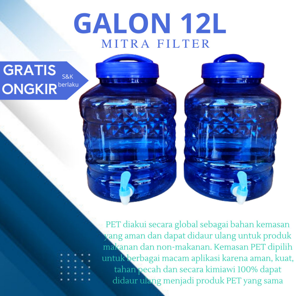 Jual galon air 12l / galon 12liter / galon guci / galon kecil / galon ...
