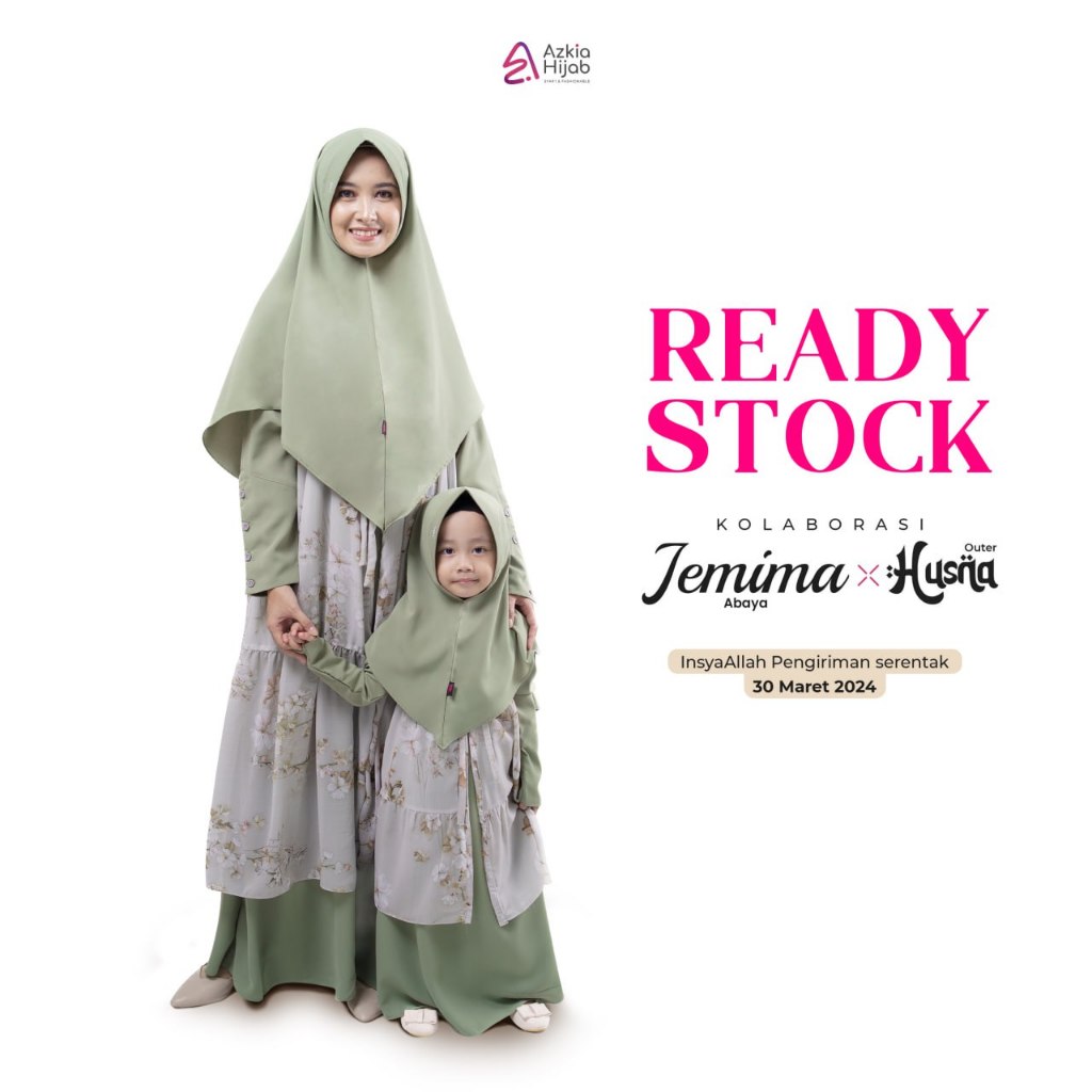 Jual ABAYA JEMIMA MIX OUTER HUSNA Warna Army Couple Kids & Mom By Azkia Hijab | Shopee Indonesia