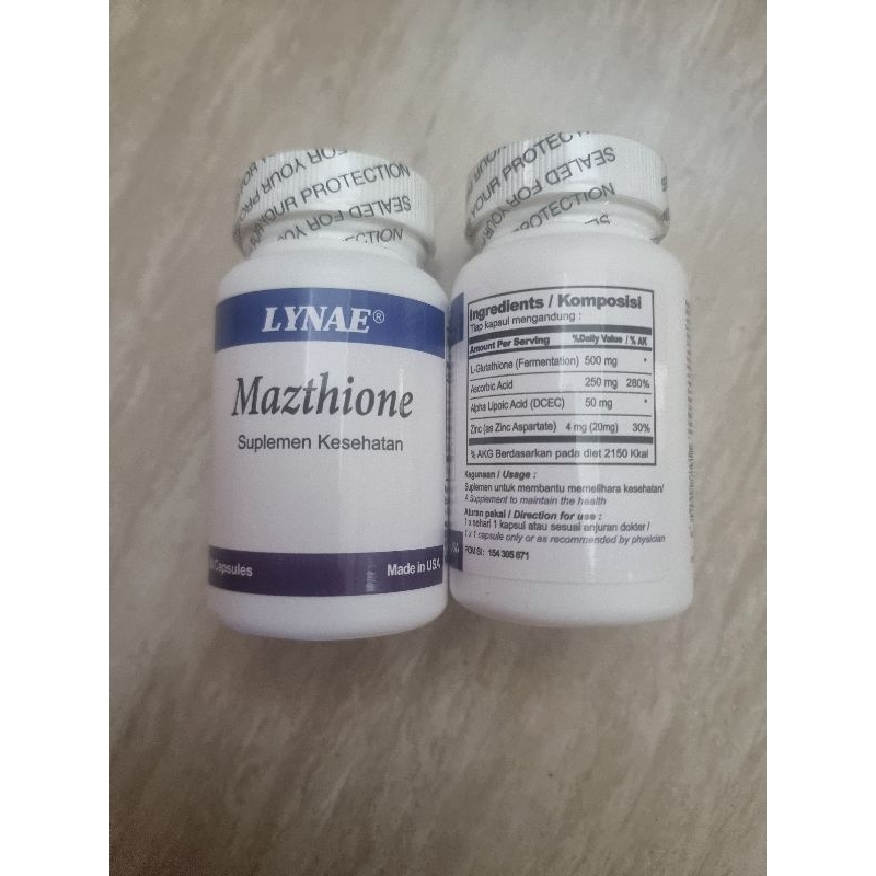 Jual Mazthione Suplemen Pemutih isi 30 kapsul - whitening - Lynae - Original | Shopee Indonesia