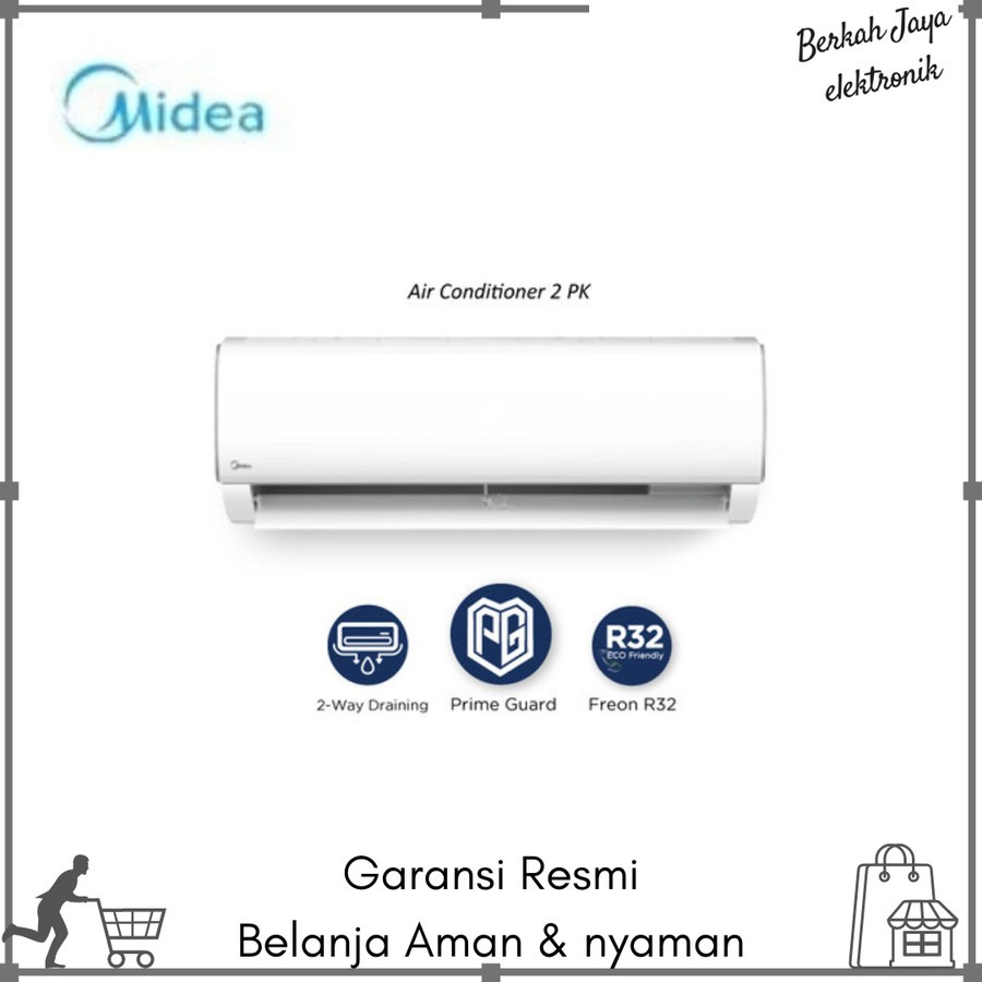 Jual AC Midea 2 PK Standard MSAF-18CRN2X (UNIT INDOR & OUTDOR) | Shopee ...