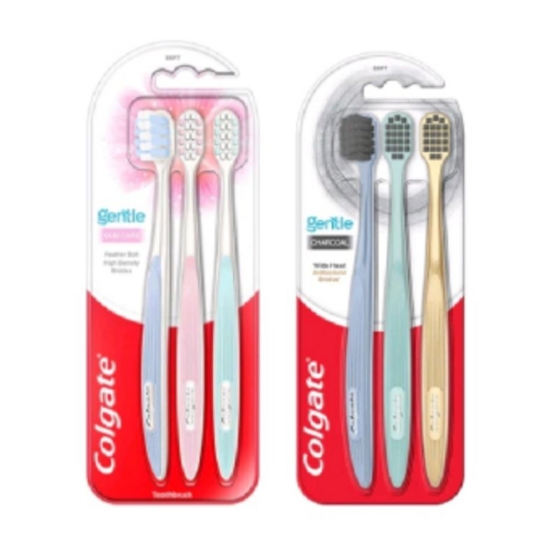 Jual Colgate Gentle Gum Care Soft/Charcoal/Clean 3's Toothbrush - Sikat ...
