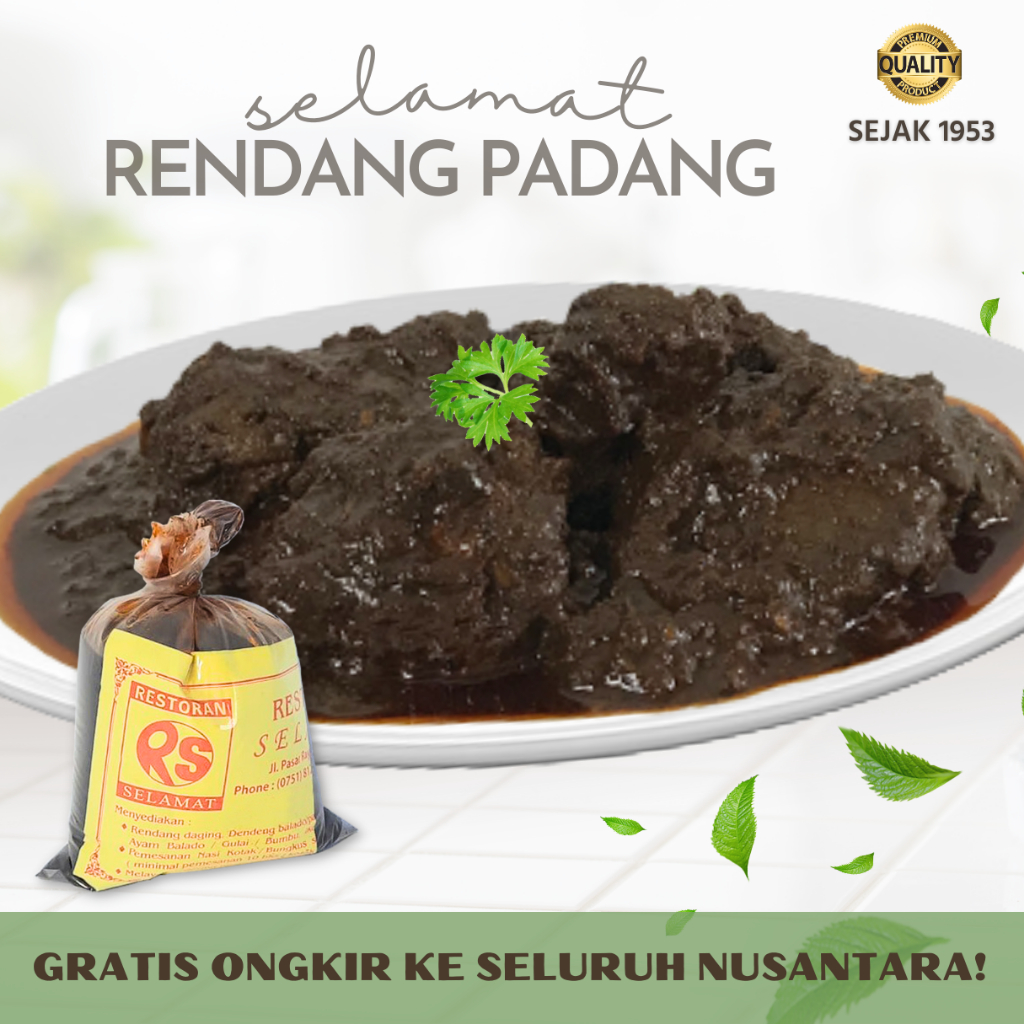 Jual Rendang Daging SELAMAT Padang Asli Minang Makanan Lauk Instan Siap ...