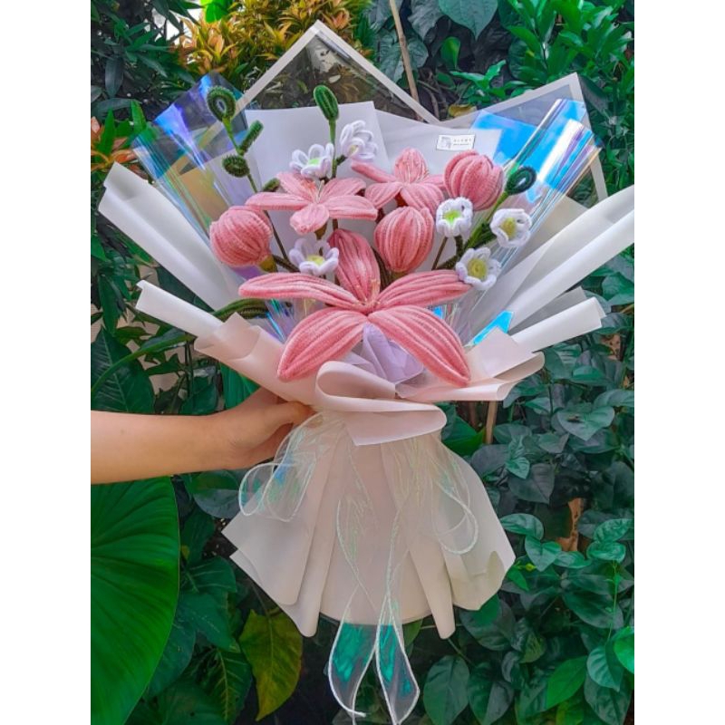 Jual Buket Bunga kawat bulu pipe cleaner EVE LARGE buket wisuda/sempro ...
