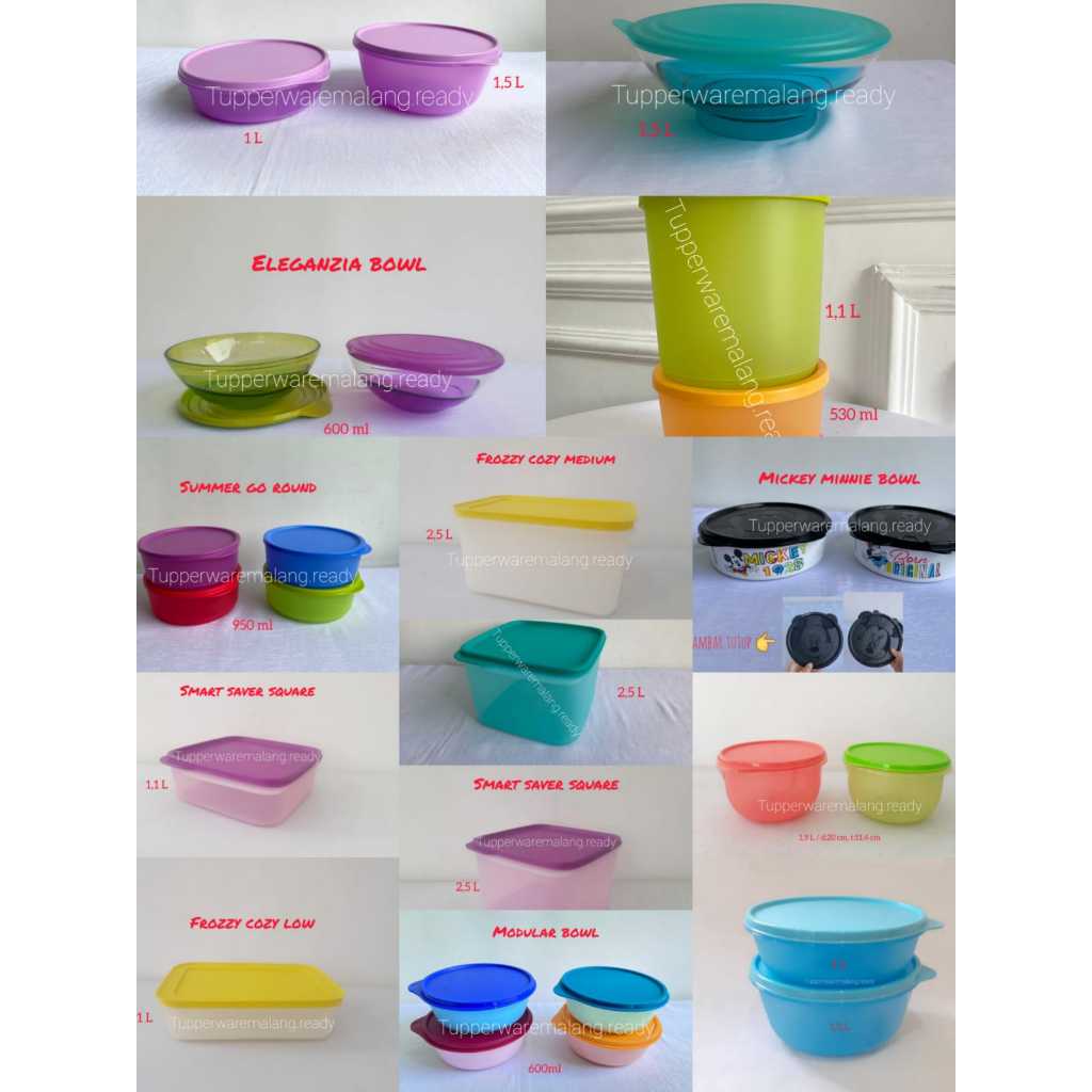 Jual TEPAK MAKAN/ KOTAK BEKAL TUPPERWARE LARGE/ MEDIUM HANDY BOWL ...
