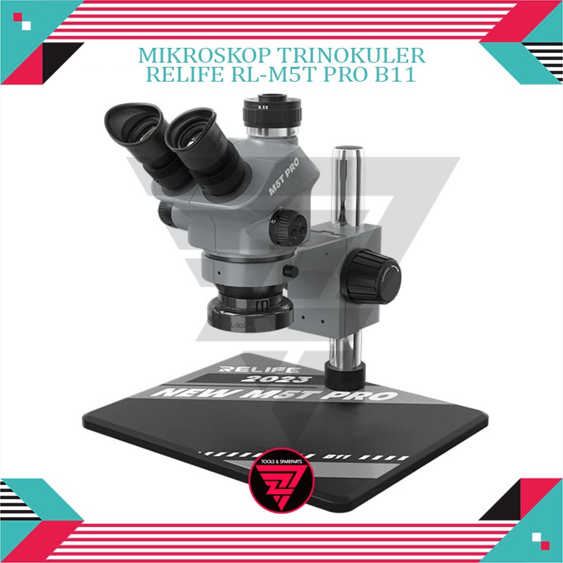 Jual Mikroskop Trinokuler Relife RL-M5T Pro B11 Plus Lampu LED | Shopee ...