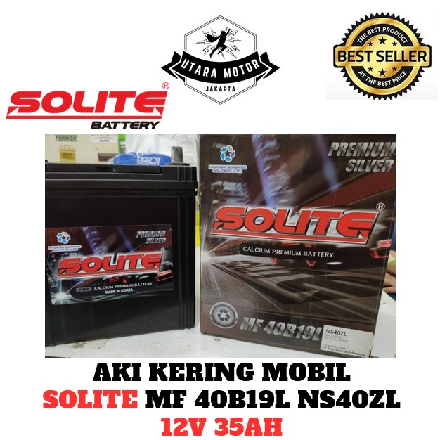 Jual SOLITE Aki Kering Mobil MF 40B19L NS40ZL 12V 35Ah AYLA AGYA SIGRA ...