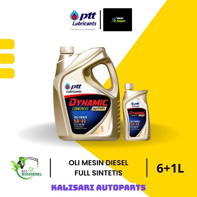 Jual PTT 5w-40 dynamic commonrail diesel fully synthetic 7 liter | Shopee Indonesia