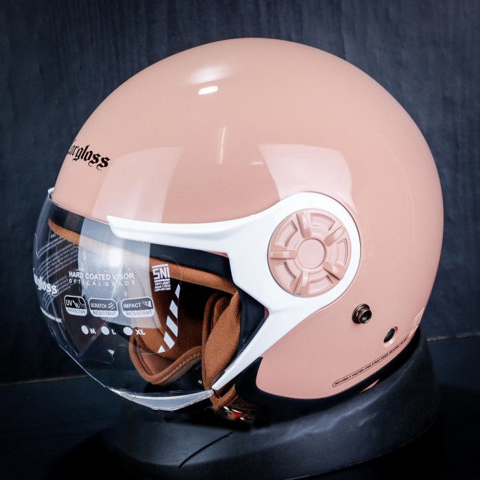 Jual HELM CARGLOSS YR HIJAB DUSTY PINK - RETRO CARGLOSS | Shopee Indonesia