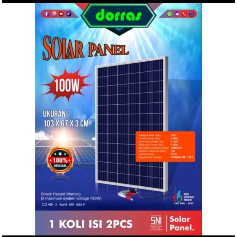 Jual SOLAR PANEL 50/100/200WP DORRAS POLYCRISTELINE SOLAR MODULES ...