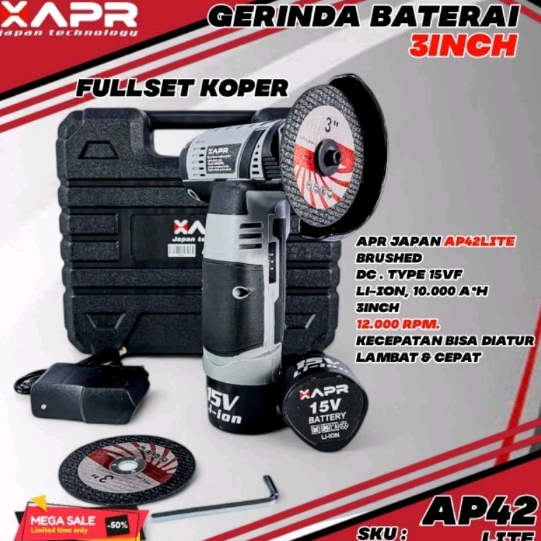 Jual gerinda baterai APR Japan angle grinder gurinda grinda tanpa kabel ...