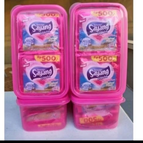 Jual sayang detergen liquid 20ml isi 24 sachet free box/sabun cuci ...