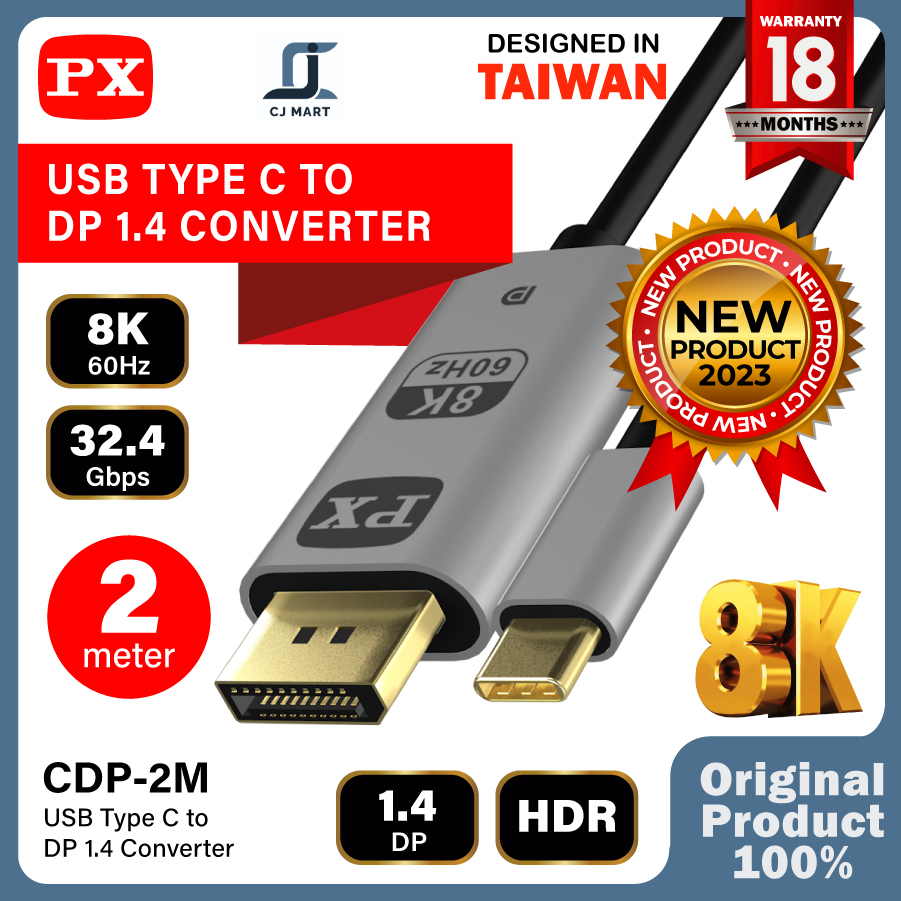 Jual Kabel USB Type C Converter to Display Port Laptop ke TV 8K PX CDP ...