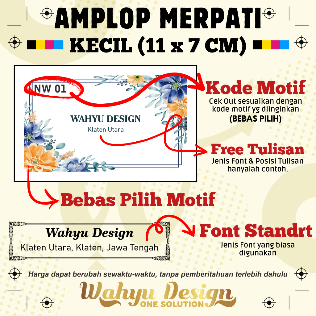 Jual Amplop MERPATI Kecil (11 x 7 cm) - WARNA - FREE CETAK TULISAN ...