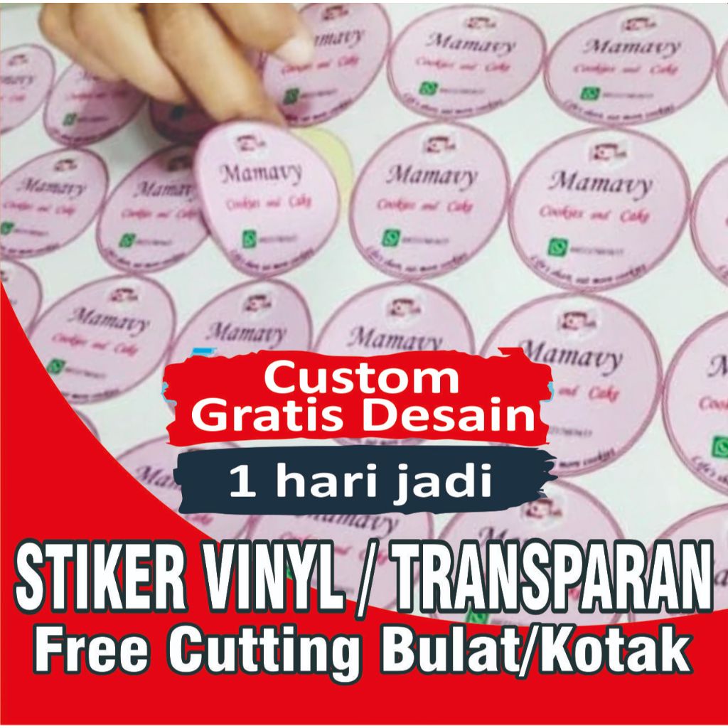 Jual STIKER LABEL KEMASAN BULAT CUSTOM GRATIS CUTTING BAHAN VINYL ...