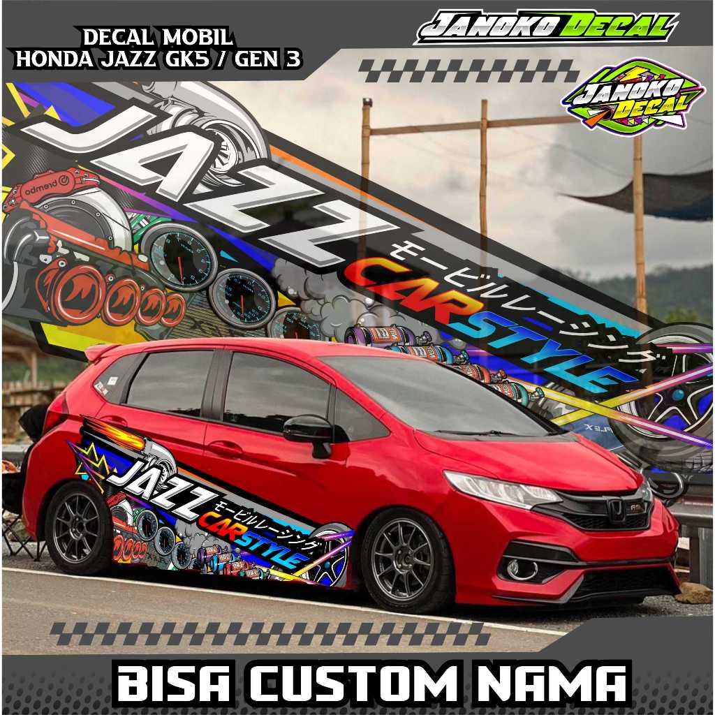 Jual STRIPING DECAL VARIASI HONDA JAZZ GEN 3 GK5 CUSTOM NAMA / STRIPING ...