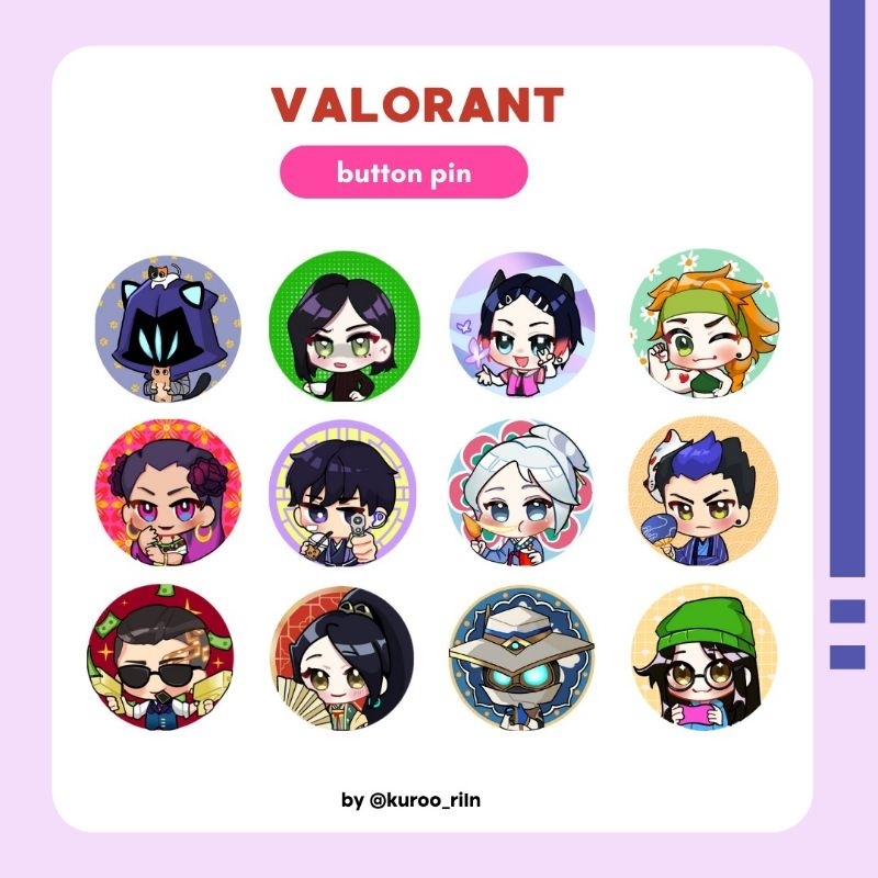 Jual VALORANT Button Pin by kuroo_riin | Shopee Indonesia