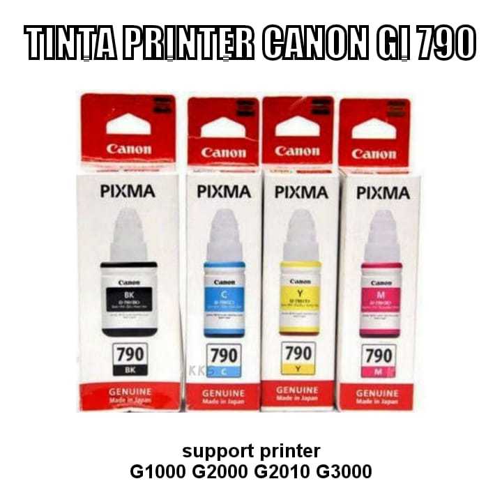 Jual 1 Set Tinta canon GI 790 Untuk Printer G1000 G2000 G3000 | Shopee ...