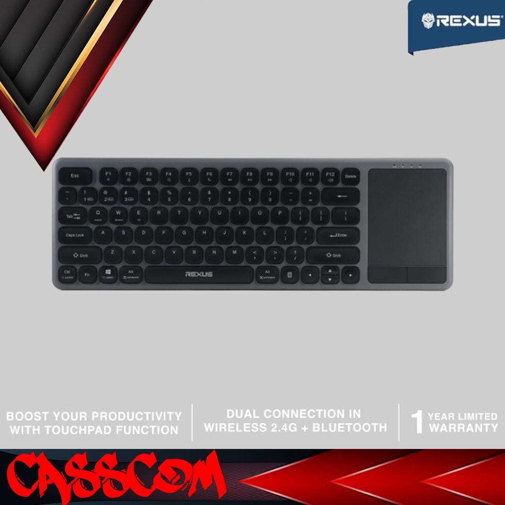 Jual Rexus Keyboard Office KL200 Touchpad Dual Mode Bluetooth Wireless ...