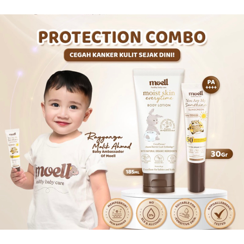 Jual Moell Protection Combo – Bundling Sunscreen 30gr & Body Lotion ...