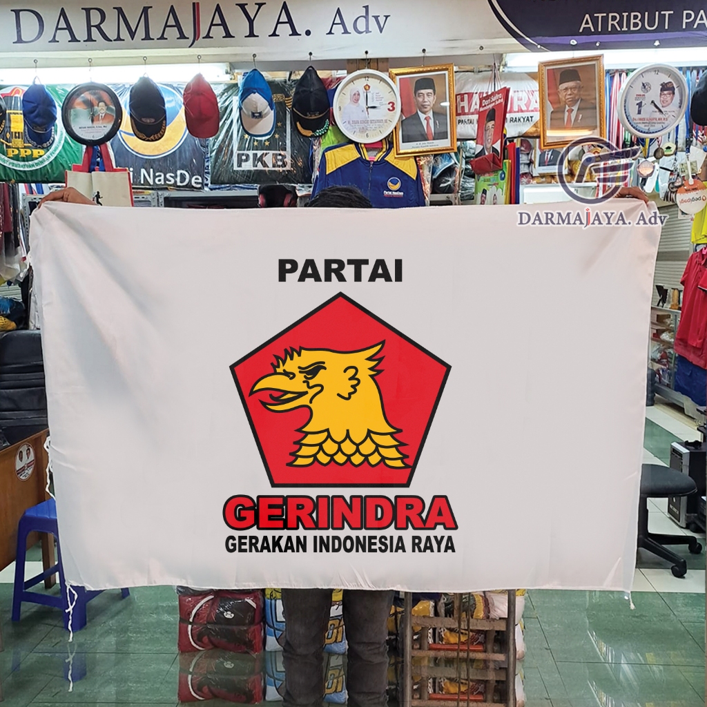 Jual bendera partai gerindra ukuran 100x150cm | Shopee Indonesia