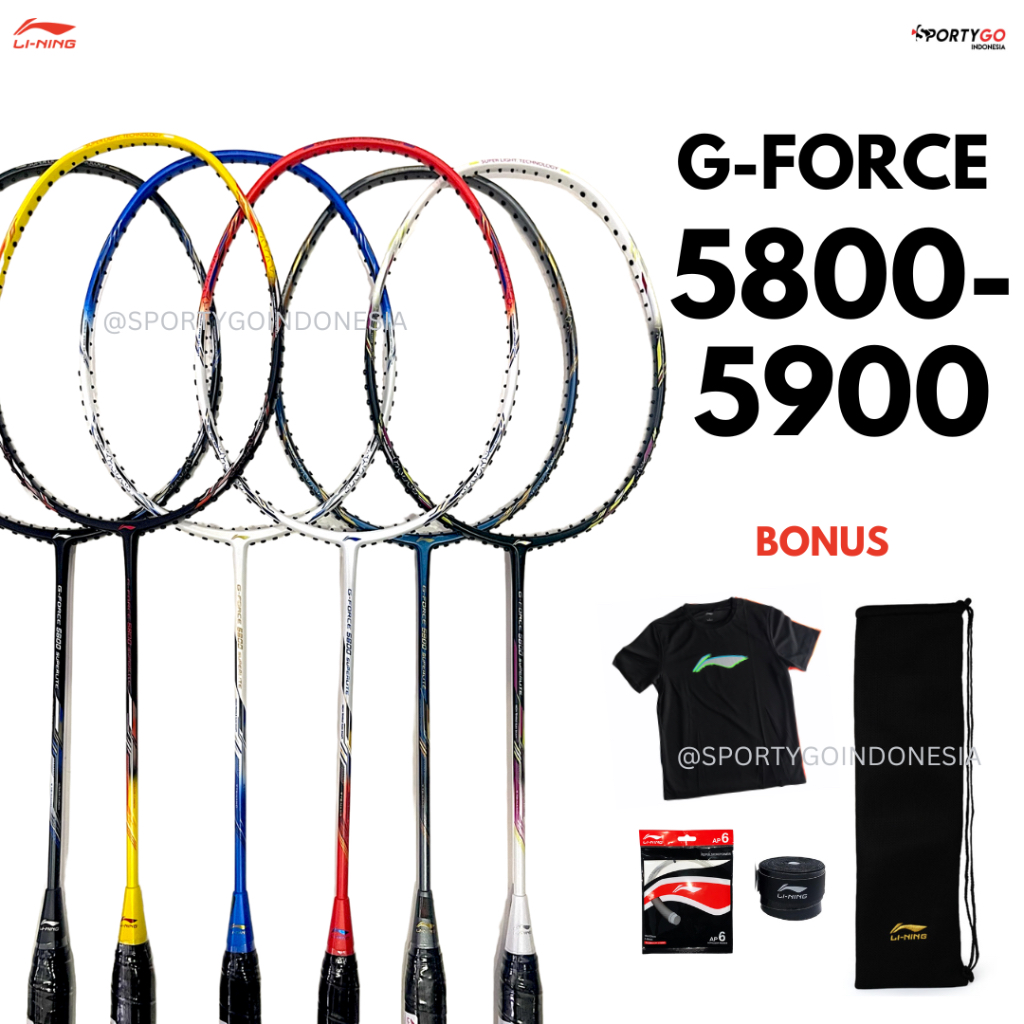 Jual FREE PEMASANGAN! Raket Lining G-Force Superlite 5800 / 5900 LI ...