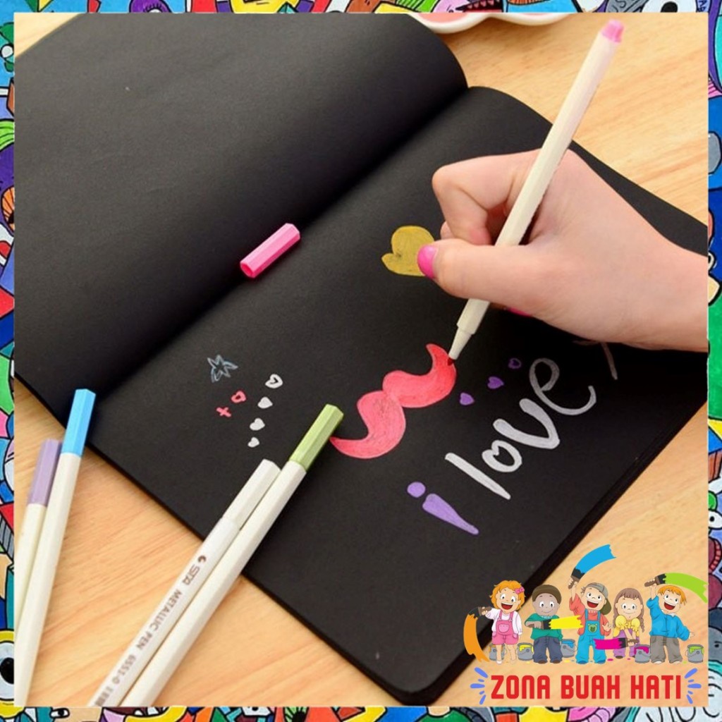Jual ZBH Buku Tulis Warna Hitam Isi 28 Lembar Buku Catatan Kertas Hitam ...