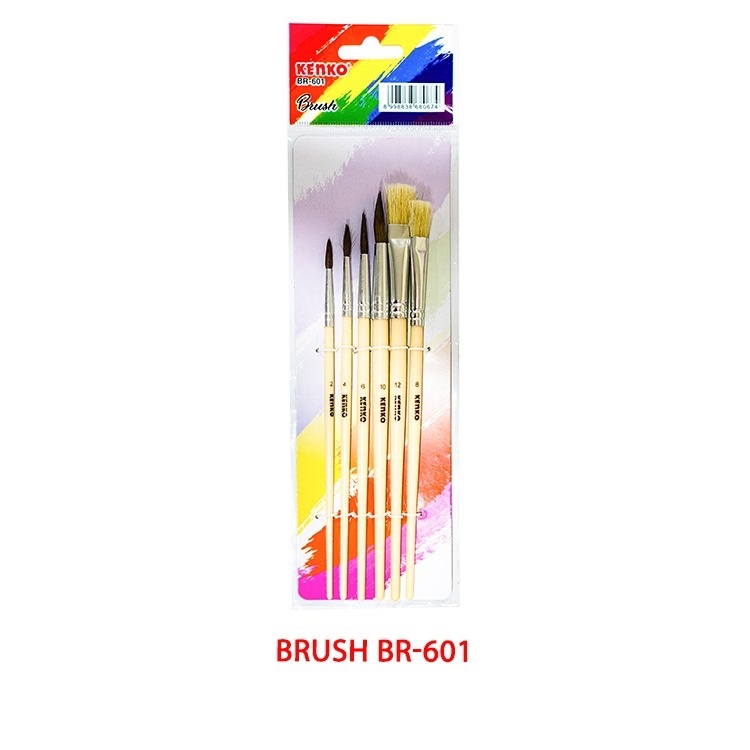Jual KENKO Kuas Lukis Brush Painting Art Set 6 BR-601 ( Set ...