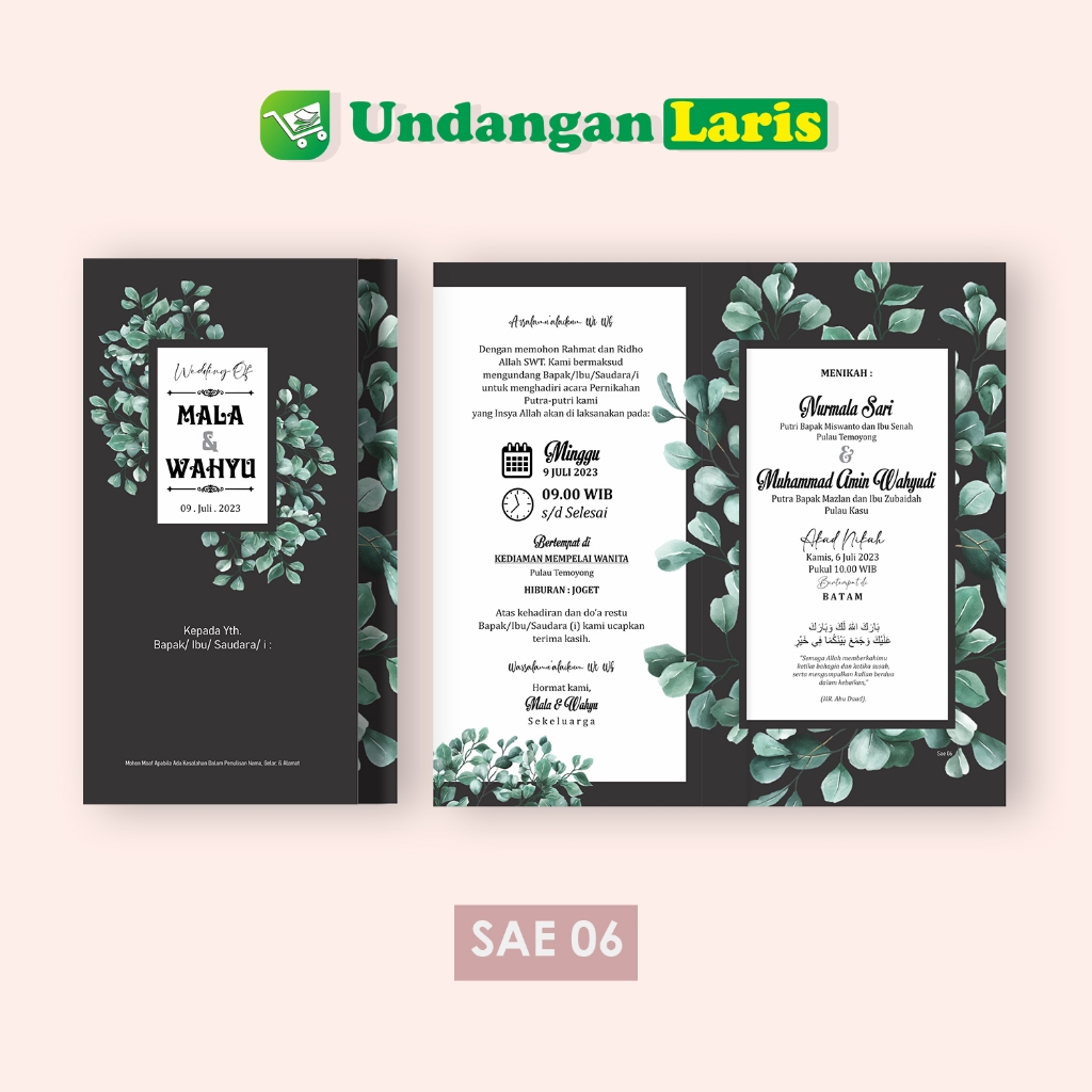 Jual Undangan Pernikahan Wedding Aesthetic Rustic Kekinian Murah ...