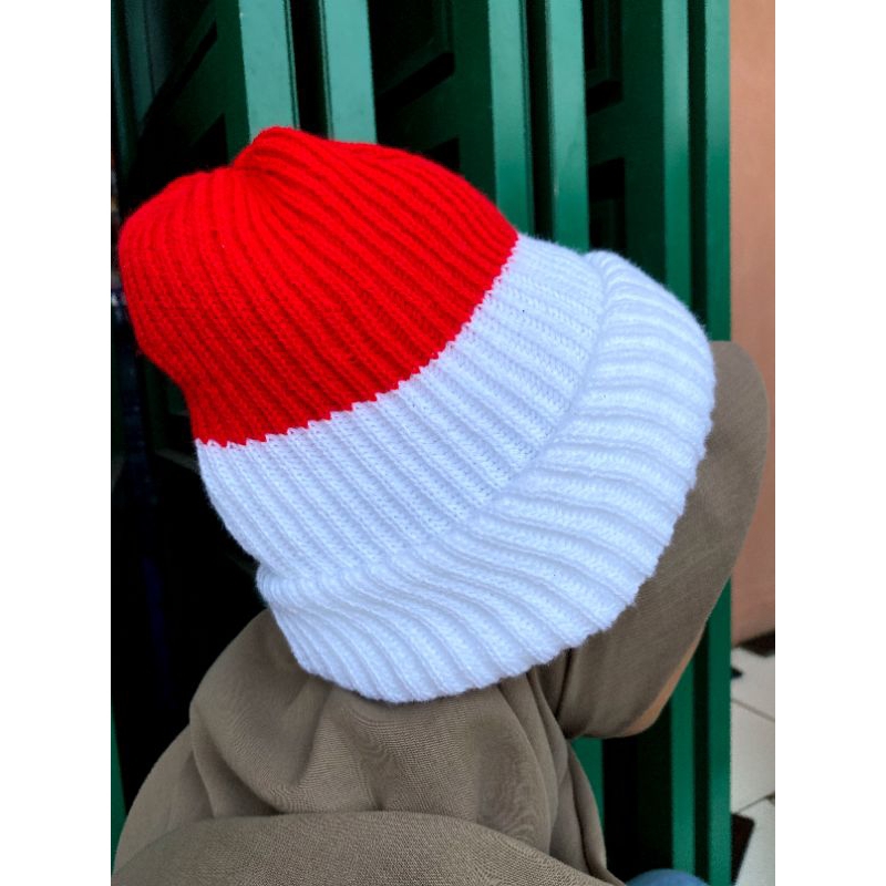 Jual KUPLUK MERAH PUTIH/KUPLUK CEWE TEBAL/KUPLUK BAH AOS/KUPLUK BEANIE ...