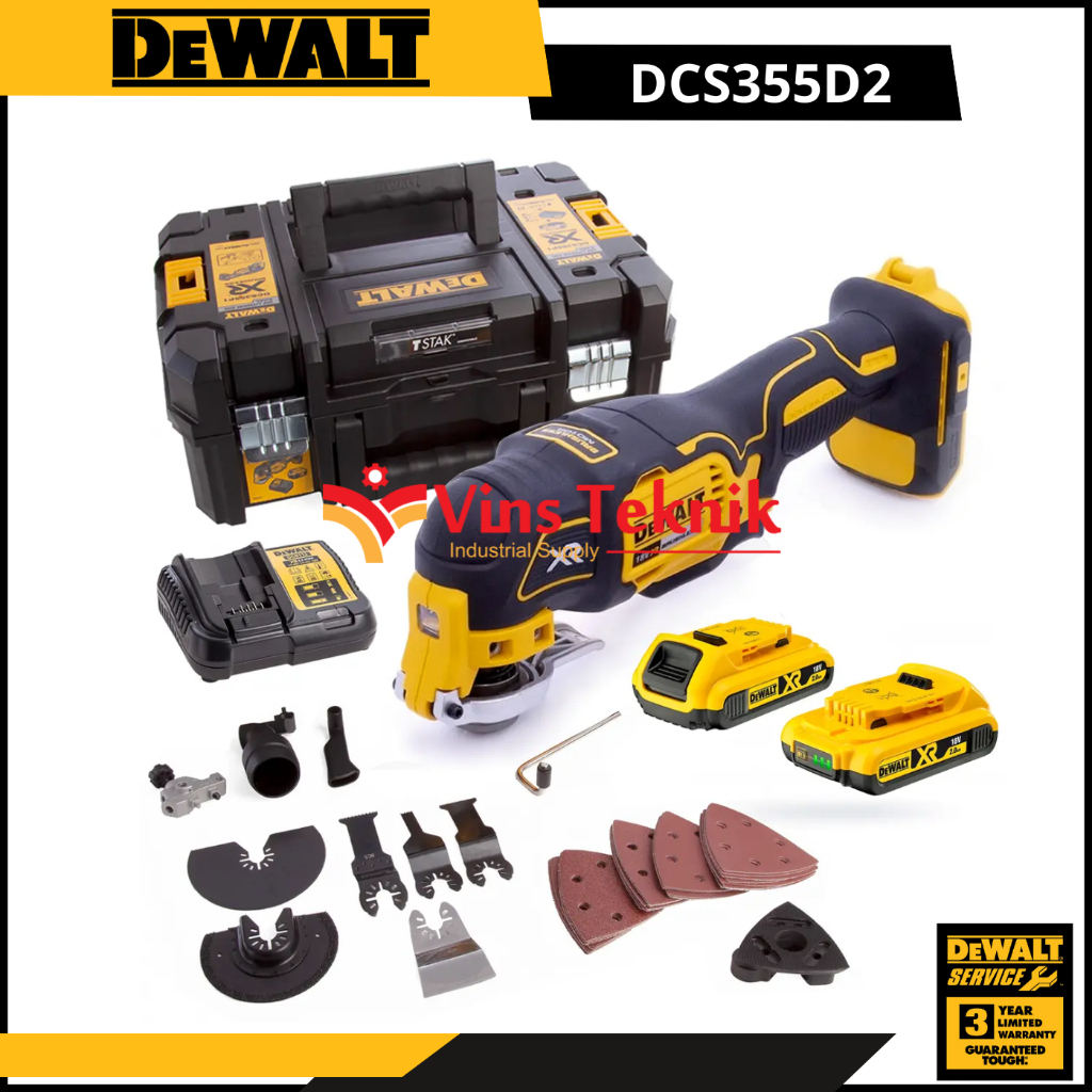 Jual Mesin Multi Guna DCS355 D2 Dewalt Cordless Multi Tool DCS355D2 | Shopee Indonesia