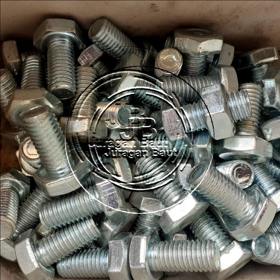 Jual BAUT MUR M10 X 40 PANJANG 4CM 4 CM KUNCI 17 40MM MM PUTIH BAUD BMP M10X40 DIAMETER DRAT ...